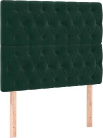 Box spring postel s matrací tmavě zelená 90x190 cm samet 3137998