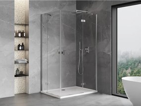 Mexen Mist-H Duo, 2-křídlý ​​výklopný sprchový kout 70 x 85 cm, čiré sklo, chromový profil, 8A5-070L-085P-01-00