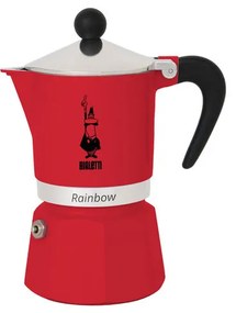 Bialetti Moka kávovar Rainbow na 3 šálky červená