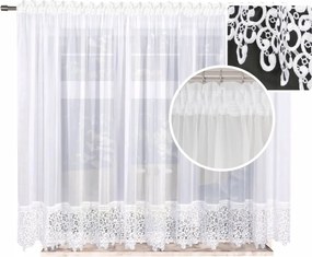 Decentní elegance Bílá Záclona s elegantní gipiurou 400 x 180 cm Lg 35