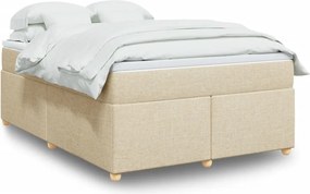 Box spring postel s matrací krémová 140x190 cm textil 3285378
