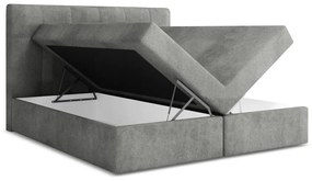 Šedá boxspring postel s úložným prostorem 140x200 cm Palta – Makamii