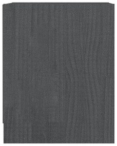 Noční stolek šedý 35,5 x 33,5 x 41,5 cm masivní borové dřevo - Default Title