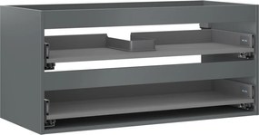 Mexen Box-A, závěsná skříňka 100 cm, 2 zásuvky, grafitová matná, 91AX0-1000-470-2-66