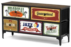 Retro komoda LINEA - old wood / MDF Barva: Vícebarevná