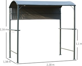 Outsunny BBQ pavilon BBQ pavilon s ochrannou střechou proti plameni, 2 police, polyesterová černá, 218x138x216cm, ideální pro zahradu a terasu | Aoso…