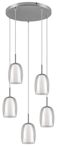 Závěsné svítidlo se skleněným stínidlem ø 48 cm ve stříbrné barvě Barret – Trio Select