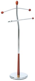 Němý sluha Autronic 82646 BR, masiv kaučukovník, hnědé moření, kov chrom