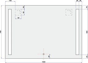 Mereo zrcadlo 100x70 cm s LED osvětlením CN695