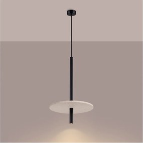 Černé/béžové kovové závěsné svítidlo ø 30 cm Rilu – Sollux
