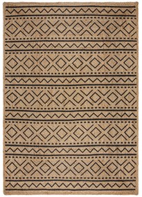Flair Rugs koberce Kusový koberec Printed Jute Luis Natural/Black Rozměry koberců: 160x230