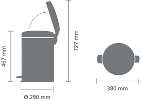 Brabantia Pedálový koš NewIcon 20L matná černá