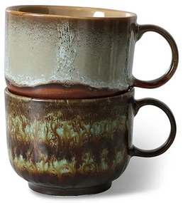 Set 2ks hrnek na čaj 70s Lush Odyssey Tea - 14*10*8cm / 425 ml