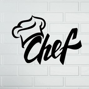 Živá Zeď Samolepka na zeď Chef Barva: černá