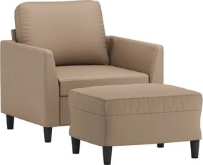 Křeslo s podnožkou cappuccino 60 cm umělá kůže 3201121