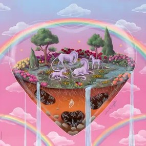 HEYE Puzzle Tiny Worlds: Jednorožci / Čtvercové / 1000 dílků / 56 × 56