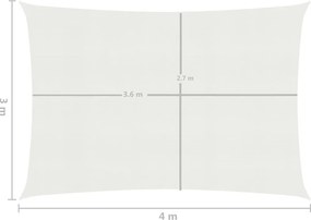 vidaXL Plachta proti slunci 160 g/m² 3 x 4 m HDPE [311237] Barva: Bílá