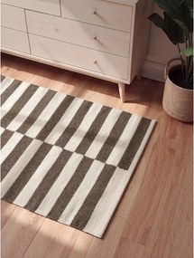 Bílý/hnědý oboustranný/ručně tkaný vlněný koberec 80x150 cm Vika – Hanse Home
