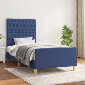 Rám postele bez matrací modrá 90x190 cm textil 3125266