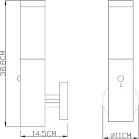 IMPR 730034 Venkovní nástěnné svítidlo Nova 2 ušlechtilá ocel sklo bílé - DEKOLIGHT
