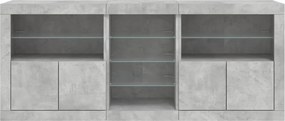 Příborník s LED osvětlením betonově šedý 181,5 x 37 x 67 cm 3209040