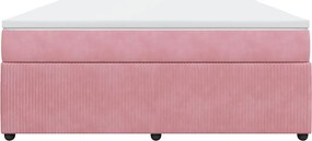 Box spring postel s matrací růžová 180x200 cm samet 3285661
