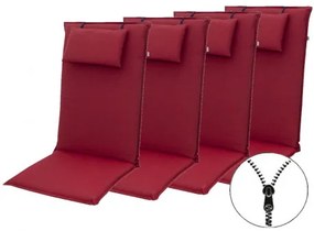 Doppler ELEGANT 2428 vysoký - set 4 ks - polstry na židli a křeslo s podhlavníkem