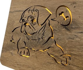 Li-Go "Mops" lampa 19x19 cm provedení povrchu: dub