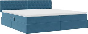 Postel s úložným prostorem Tmavě modrá 200 x 200 cm samet 3370843
