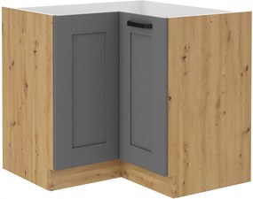 Kuchyňská skříňka LUNA 90x90 DN 2F BB korpus: dub artisan, barva dvířek: šedá DUST