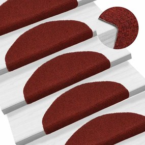 Schodové rohože samolepicí 20 ks 65 x 21 x 4 cm vínově červené půlkulaté velké 3365647