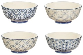 sass & belle Porcelánová miska Sashiko Typ A, modrá barva, porcelán