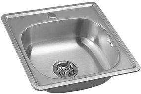 Aqualine vestavný dřez 48 x 18 x 48 cm s přepadem bez odkapu nerez AQ4848B