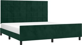Rám postele bez matrace tmavě zelená 160 x 200 cm samet 3125766