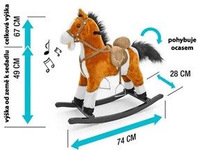 Houpací koník s melodií Milly Mally Mustang světle hnědý