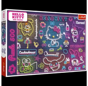 Trefl Puzzle Neon Hello Kitty 500 dílků 48x34cm v krabici 40x27x4,5cm