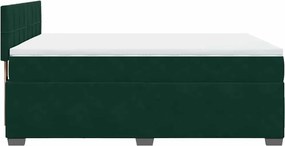 Box spring postel s matrací tmavě zelená 160x200 cm samet 3288657