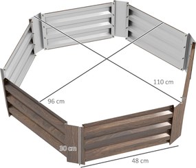 Vyvýšený záhon Zahradní záhon Záhon na bylinky, odolný proti povětrnostním vlivům, otevřená základna, 113 x 98 x30 cm, tmavě hnědý