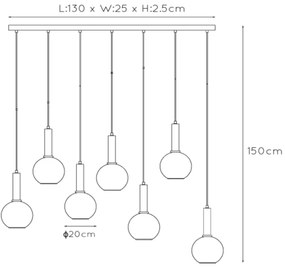 Lucide 45402/07/30 - Lustr na lanku MARIUS 7xE27/40W/230V černá