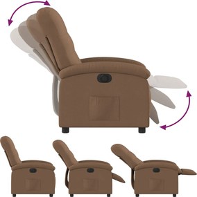 Elektrické polohovací křeslo hnědé textil 3204072