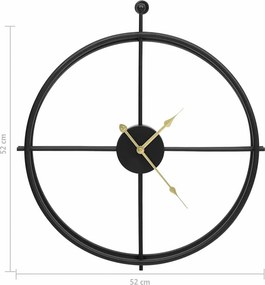 Nástěnné hodiny černé 52 cm železo 325171