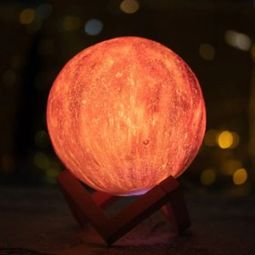 049590 DR Stolní lampa 3D měsíc 15cm - 16 barev