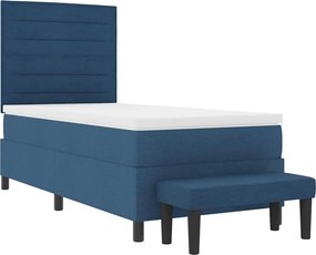 Postel s boxspringem s čelo Modrá 90 x 200 cm textil 3343966