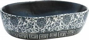 Umyvadlo na desku černé a modré oválné 47 x 33 x 13 cm keramika 155070