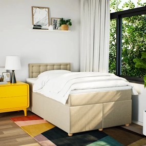 Box spring postel s matrací krémová 120x200 cm textil 3288966