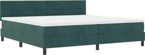 Postel s boxspringem s čelo Tmavě zelená 200 x 200 cm samet 3339197