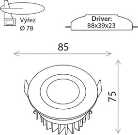 McLED Podhledové LED svítidlo Sima 9 9W 2700K ML-412.028.33.0