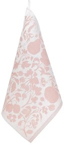 Lněná utěrka / ubrousek Puutarha 46x46, růžovo-bílá