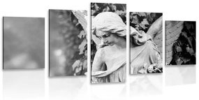 5-dílný obraz socha anděla v černobílém provedení Varianta: 100x50