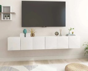 vidaXL Závěsné TV skříňky 3 ks 60x30x30 cm kompozitní dřevo [804528] Barva: bílá s vysokým leskem